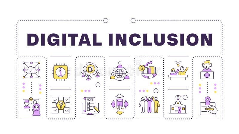 Digital Inclusion Word Concept Isolated on White Stock Illustration ...