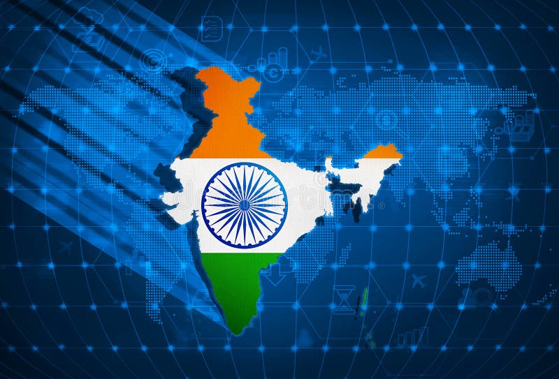 Digital India, Digital India Map with India Flag, Growing India, Global ...