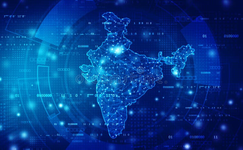 Digital India Technology, India Map on Technology Abstract Background ...
