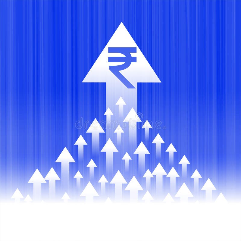 Indian Digital Rupee Symbol on Blue Background Stock Vector ...