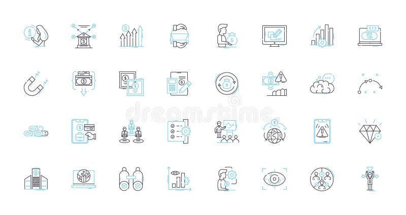 Digital Industry Linear Icons Set. Digitalization, Innovation ...