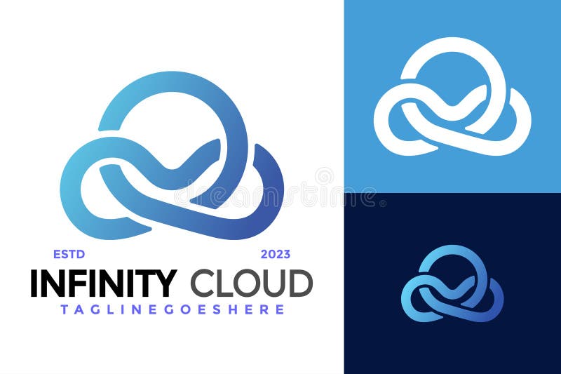 Digital Infinity Cloud Logo Design Vector Symbol Icon Illustration ...