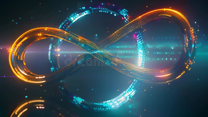 Digital Infinity Loop with Binary Code Stock Footage - Video of abstract, endless: 320792574