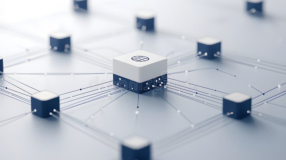 Digital Infographic Style Network Graphic with Clean Lines and Nodes ...