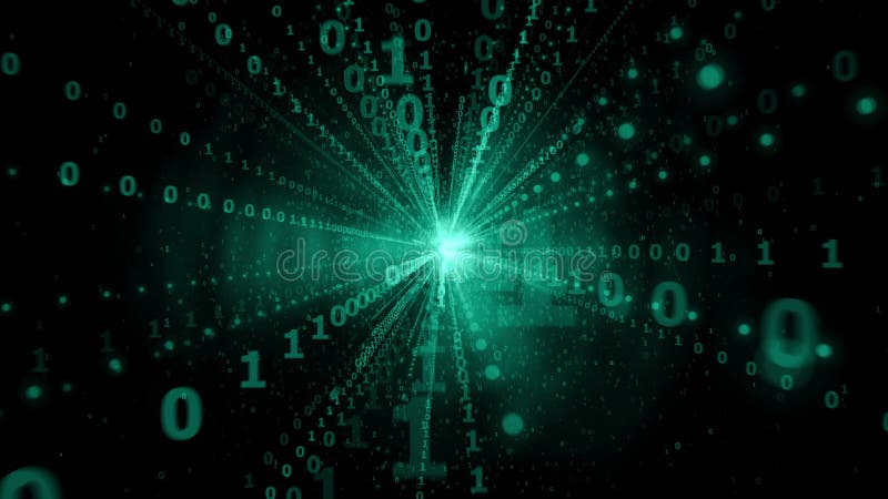 Digital Information Explosion in Cyberspace, Binary Streams Flying at ...