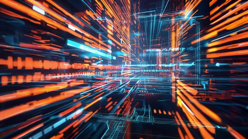 Digital Information Flowing through Cyberspace Network Stock Video ...