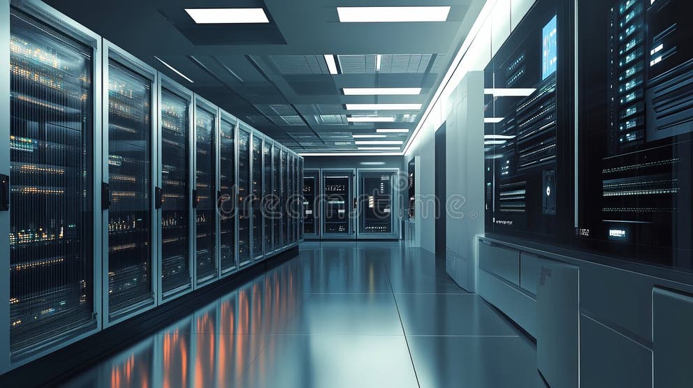 Digital Information Flows through Network and Data Servers Behind ...