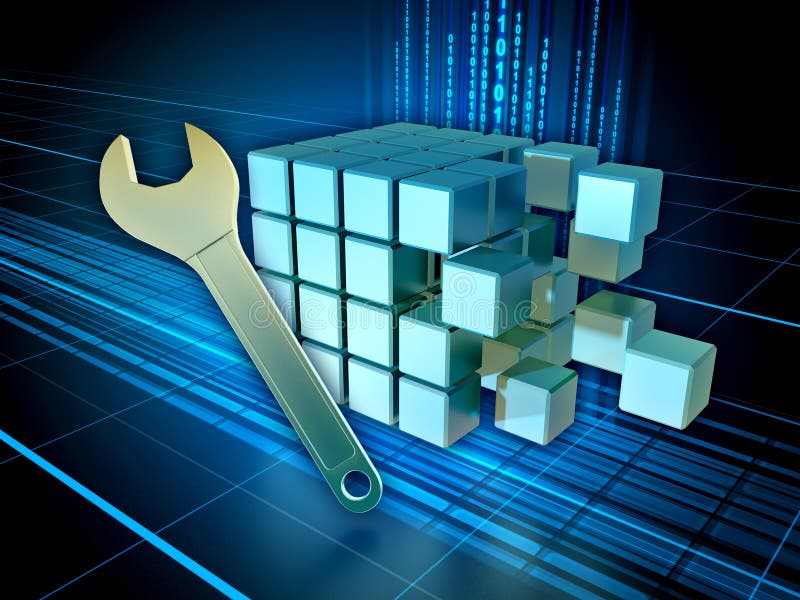 Digital Information Maintenance Stock Illustration - Illustration of ...