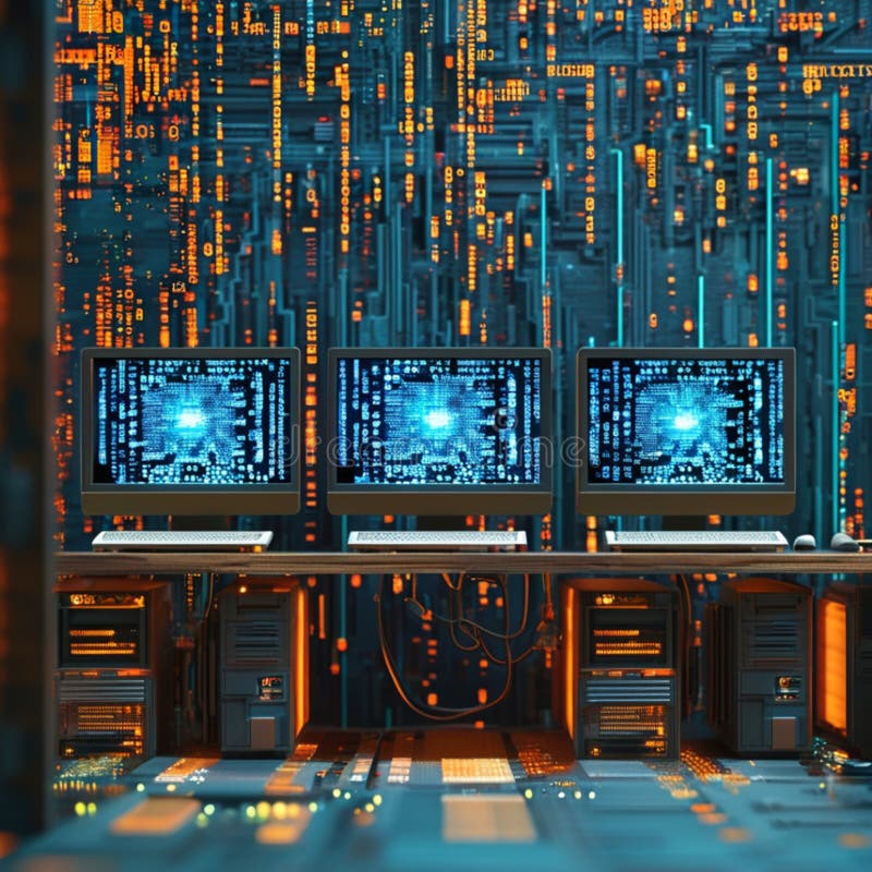 Using 3D Graphics, a Server Rack is Shown Against the Wall in a Server ... Using 3D Graphics, a Server Rack is Shown Against the Wall in a Server ...