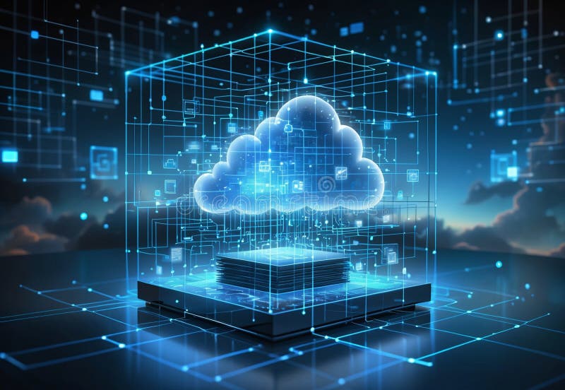 Digital Information Technology, Futuristic Hologram with Background ...