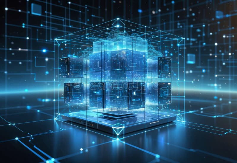 Digital Information Technology, Futuristic Hologram with Background ...