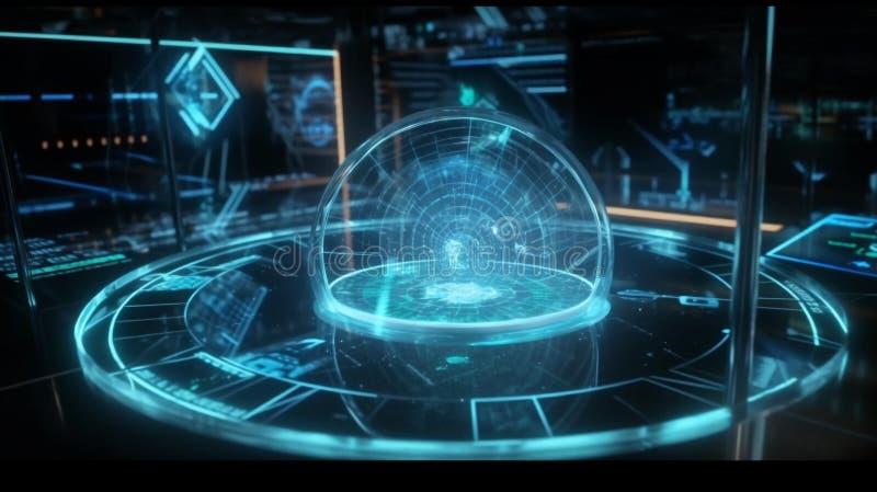 Digital Informational Technology Web Futuristic Hologram, Generative AI ...