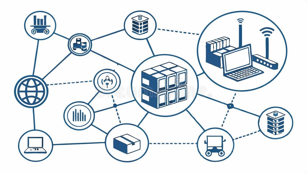 Data Server Connection, Illustrating Network Technology and Digital ...