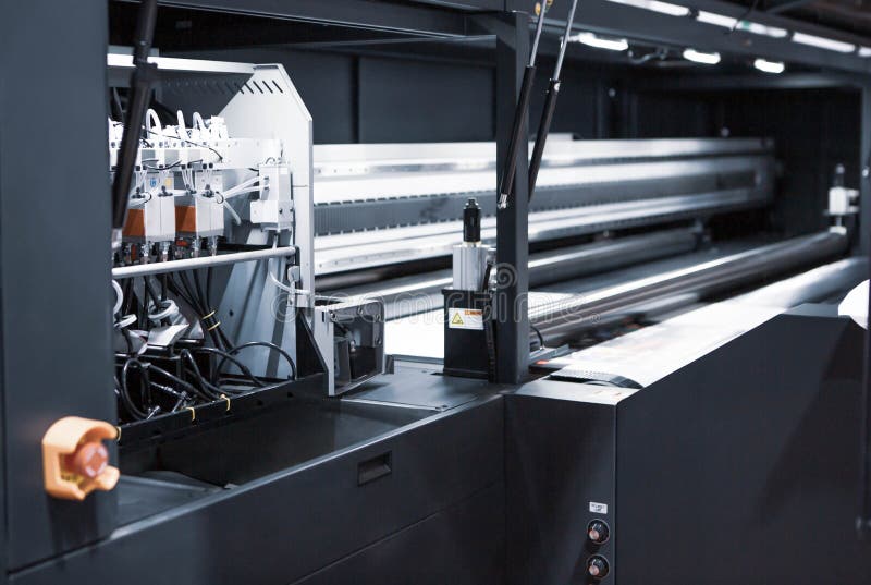Large Format Digital Printing Machine Stock Image - Image of machinery ...