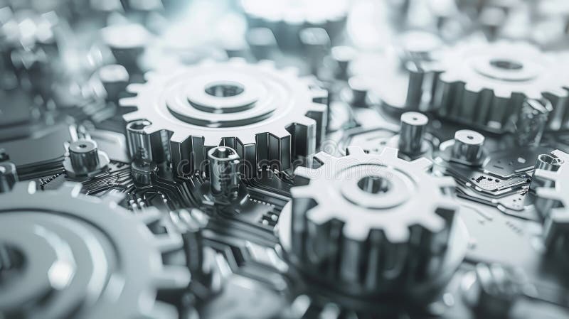 Digital Innovation: Abstract Gray Gears and Technology Elements in ...