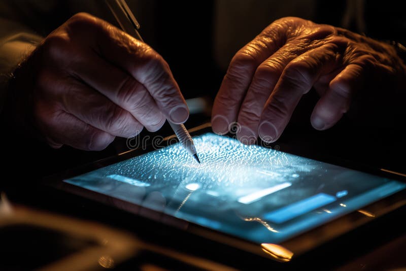 Digital Innovation in Action Stock Illustration - Illustration of hands ...