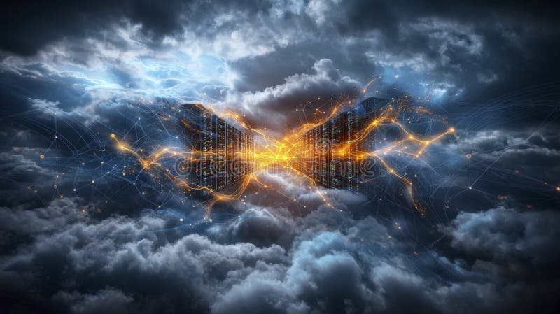 Digital Innovation Center in the Clouds Futuristic Technology ...