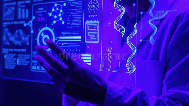 Digital Innovation Drives Research in Biotechnology Laboratory Showcasing Advanced Data ...