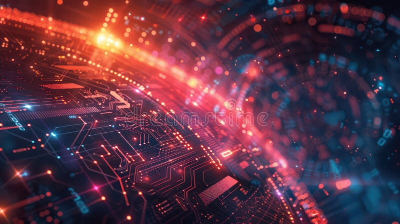 Digital Innovation: a Futuristic Technology Background Stock ...