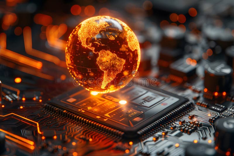 Digital Innovation and Global Connectivity Concept with Circuit Board ...