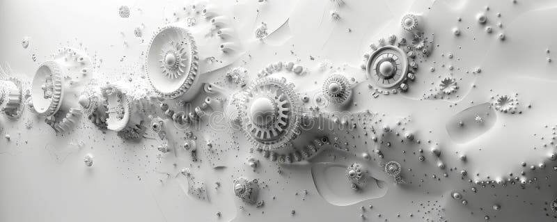Digital Innovation - Gray Tech Elements and Gears on Abstract White ...