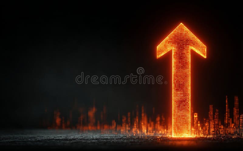 Digital Innovation is Illustrated by a Futuristic Growth Arrow Diagram ...