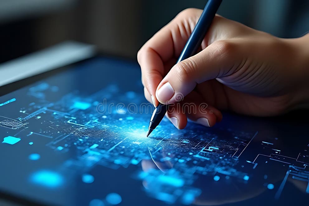 Digital Innovation Process Modern Workspace Illustration Technology ...