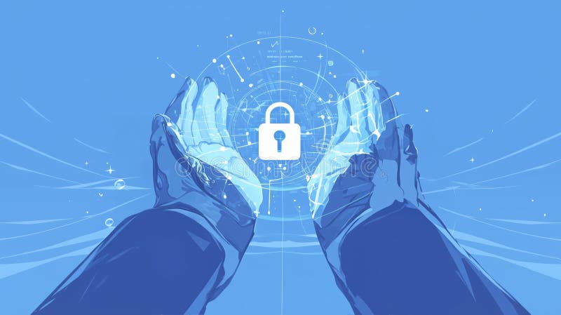 Digital Innovation Secure Technology with Futuristic Glowing Lock ...