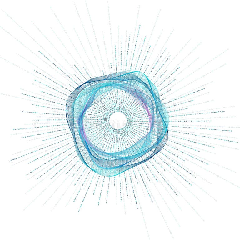 Digital Innovation, Technology, Big Data. Abstract Binary Shape with Circular Wave Element for ...