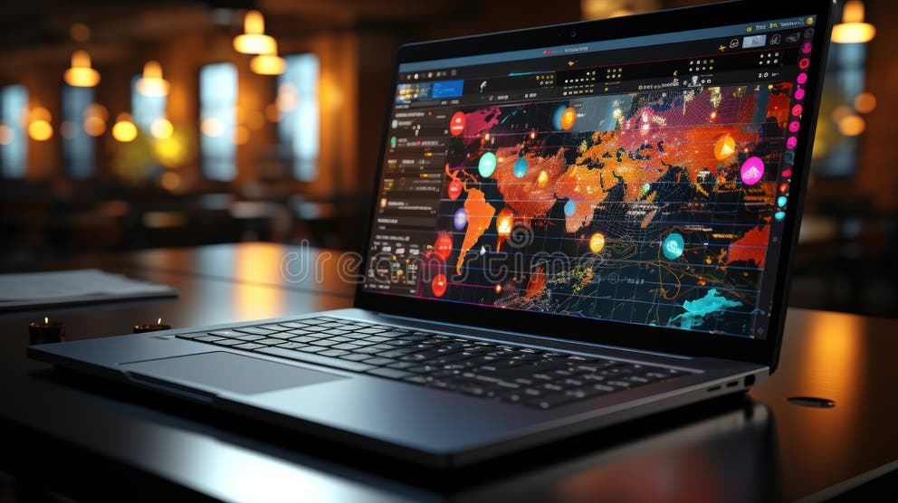 Digital Insights: Laptop with Analytical Data Stock Photo - Image of ...