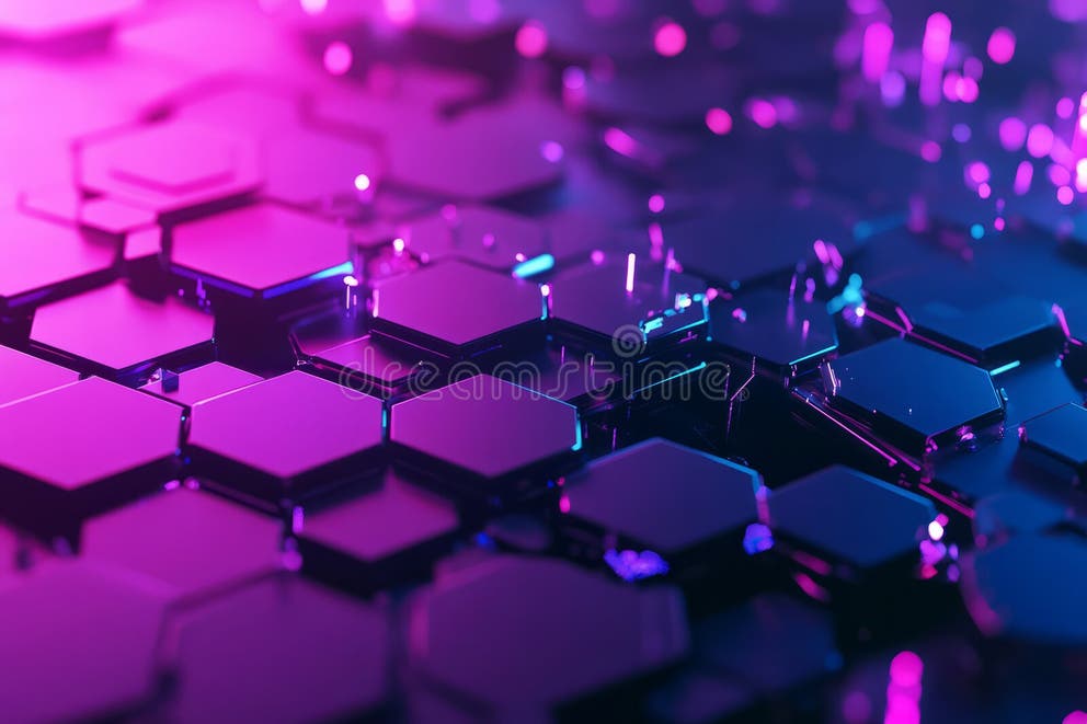 A Digital-inspired 3D Background Featuring Fragmented Hexagons, Some ...