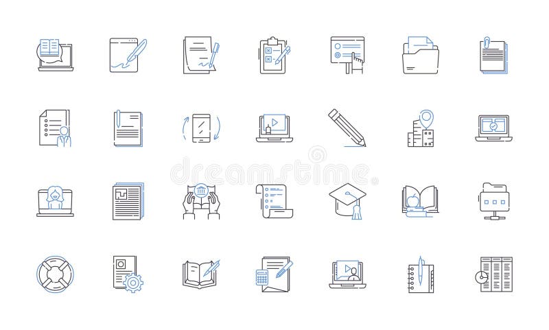 Digital Instruction Line Icons Collection. Technology, Innovation ...