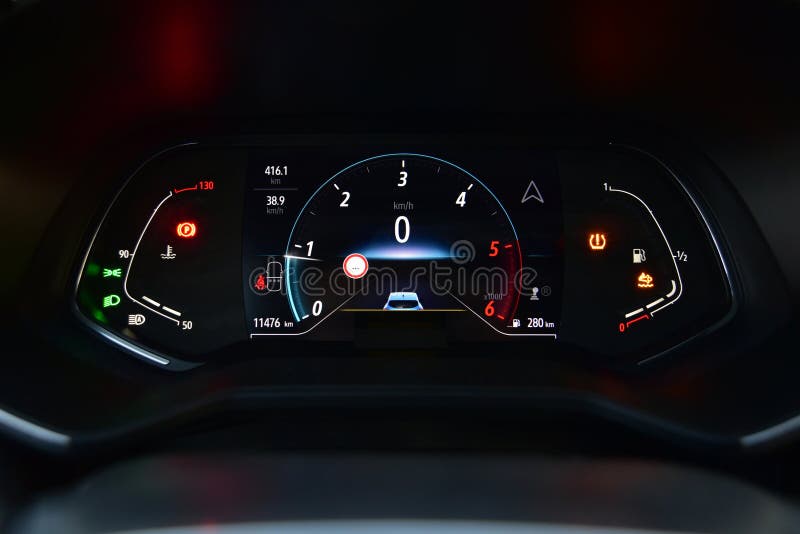 Digital Instrument Panel in a Modern Car Stock Image - Image of auto ...
