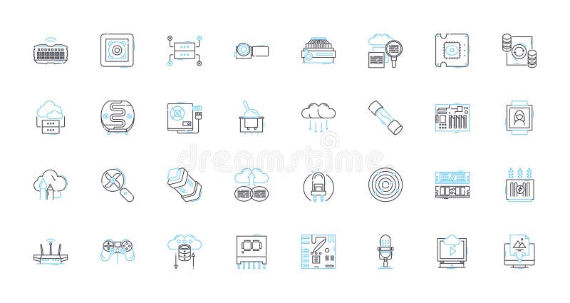 Digital Instruments Linear Icons Set. Synthesizer, Sampler, Drum ...