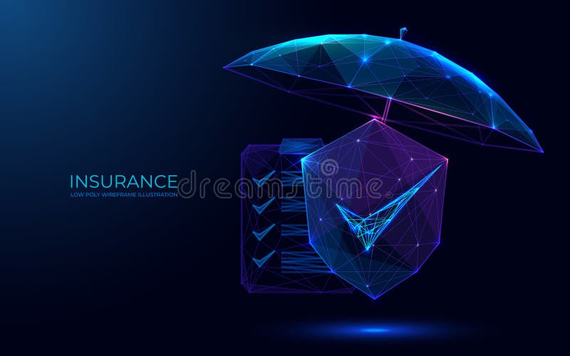 Digital Insurance Concept. Check Mark Shield and Checklist are Under ...