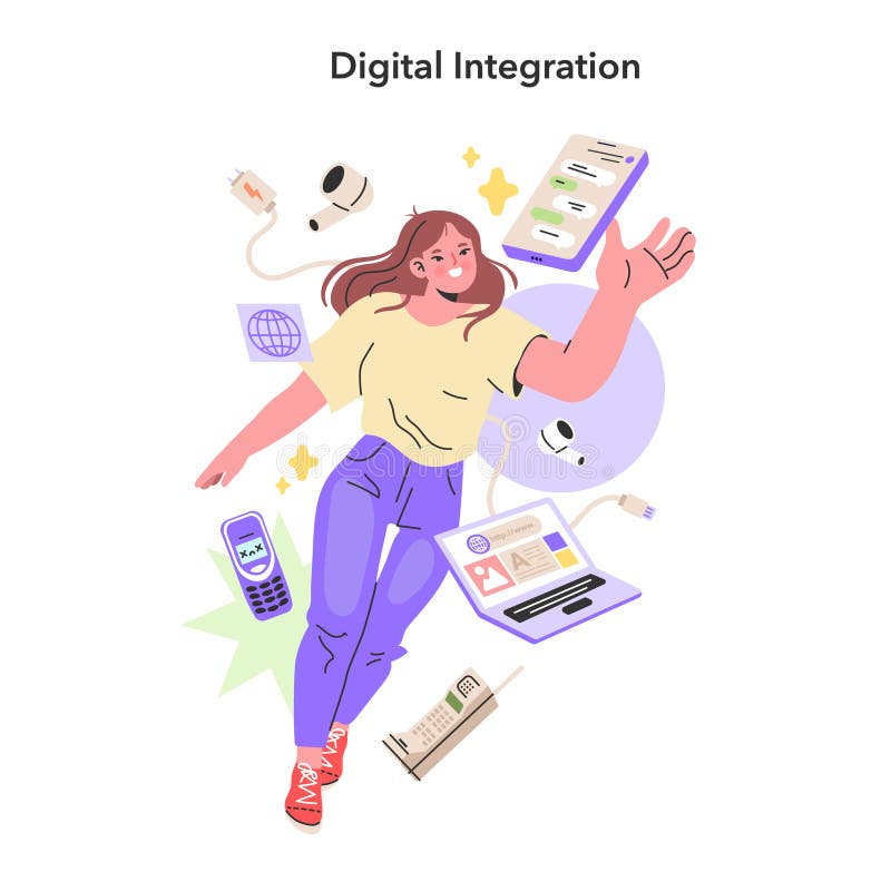 Digital Integration Concept. Vector Illustration. Stock Vector ...