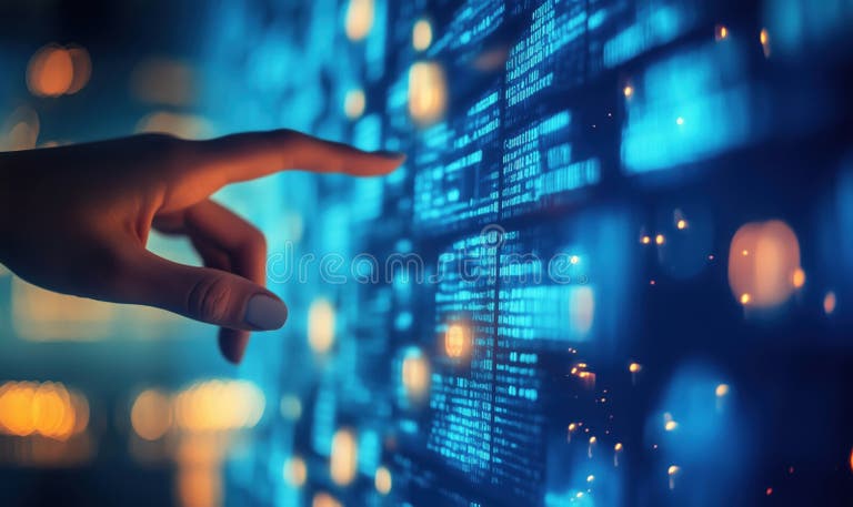 Digital Interaction with Data Visualization on Futuristic Screen ...