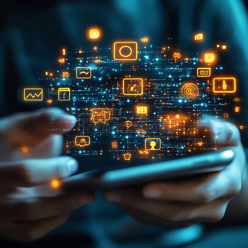 Digital Interaction and Technology Innovation Concept Stock ...