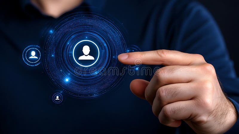 Digital Interaction with User Interface Technology Stock Illustration ...