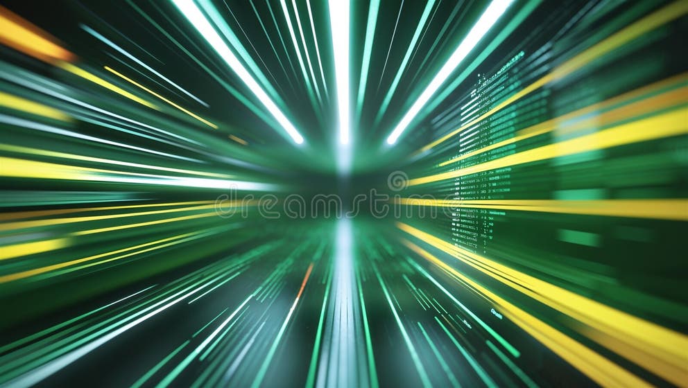 Digital Interface Blur in Dark Green with Scanning Lines and Light ...