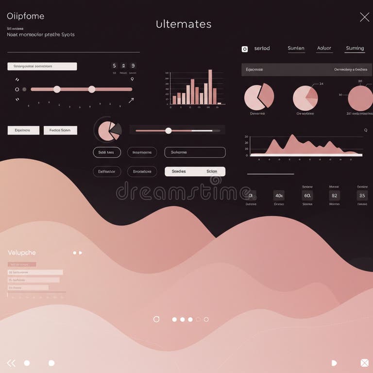 A Digital Interface with a Dark Background Featuring Various Charts and ...
