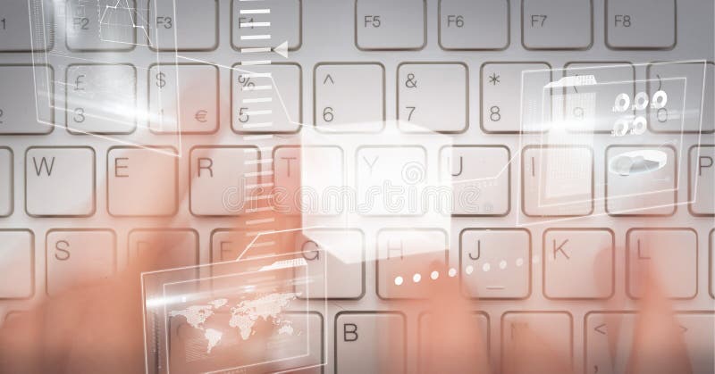 Digital Interface with Data Processing Against Close Up of Person ...