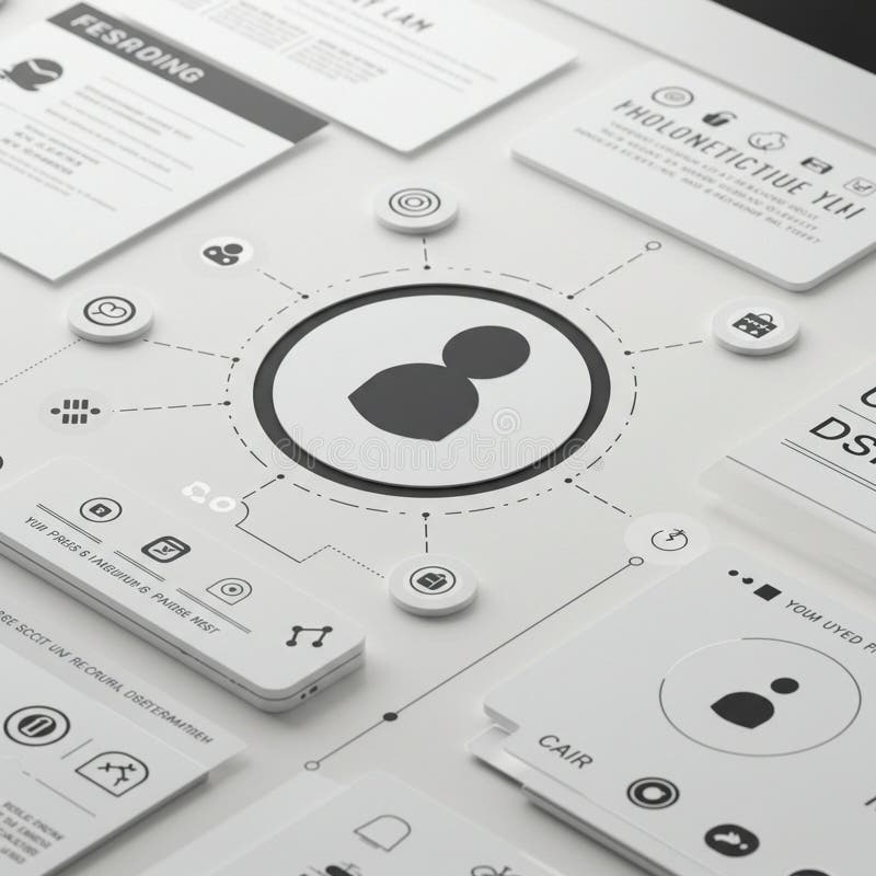 Digital Interface Design Featuring User Profile Icons and Network ...