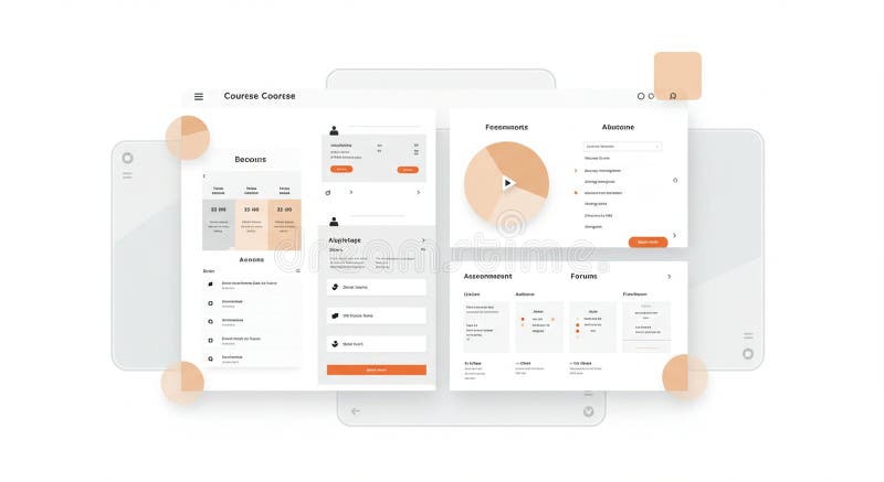 A Digital Interface Design Showcases an Educational Platform Layout. it ...
