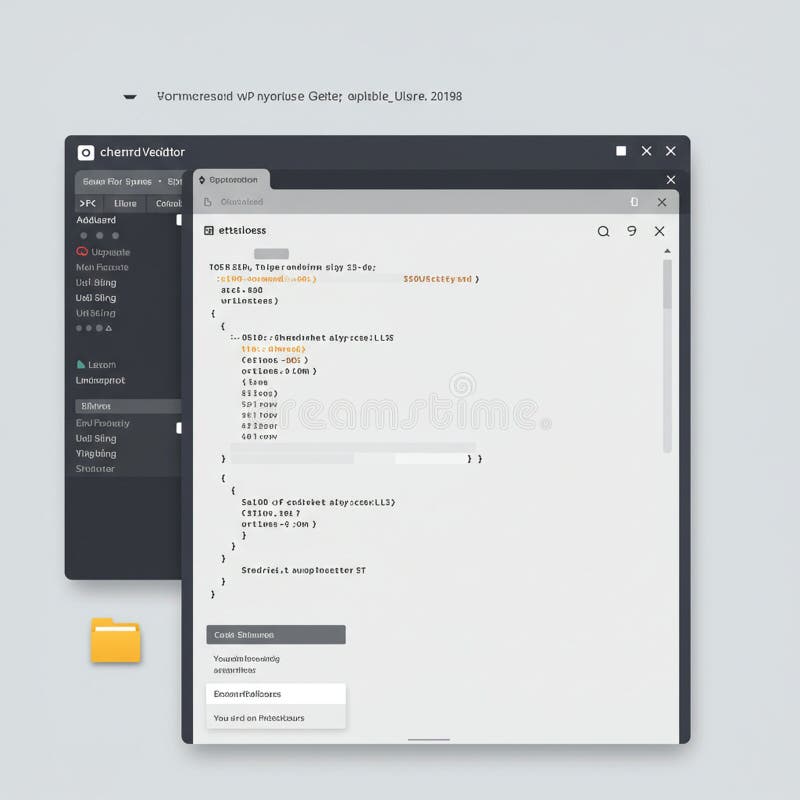 A Digital Interface Displaying a Coding Editor with a Grey Background. the Editor Stock ...