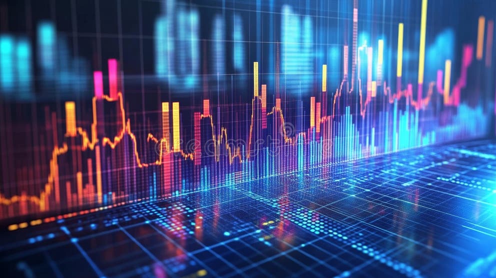 Digital Interface Displaying Economic Growth Statistics Visualization ...