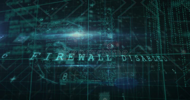 Digital Interface Displaying FIREWALL DISABLED in Futuristic Text Stock ...