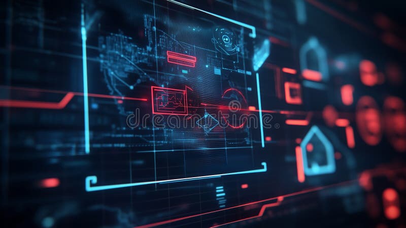 Digital Interface Displaying Futuristic Data Visualizations and Analytics in a High-tech ...