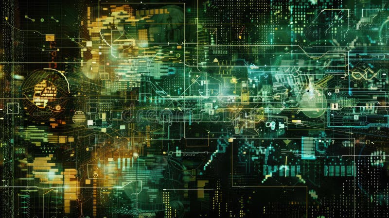 A Digital Interface Displaying Layers Of Encrypted Data And Security Protocols With Intricate