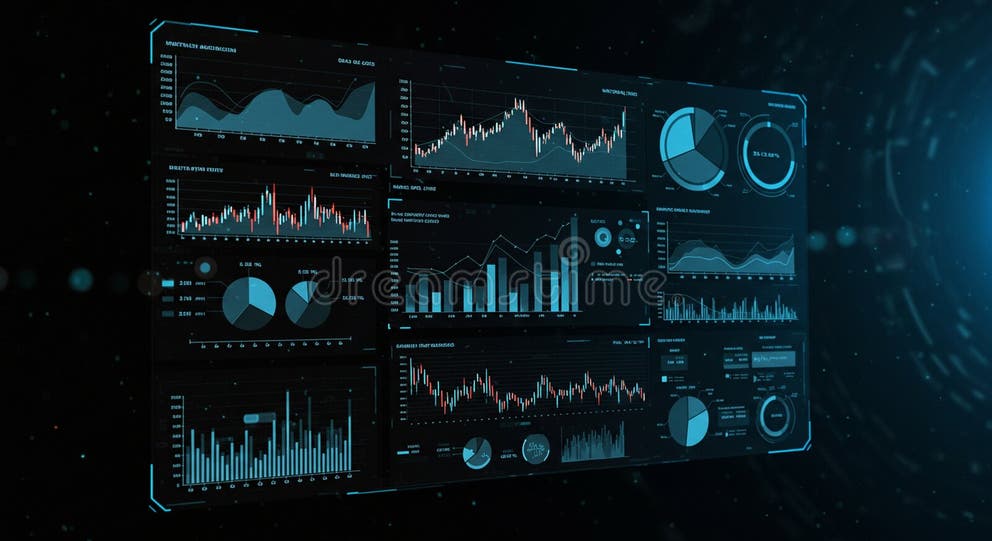 Digital Interface Displaying Multiple Data Visualizations, Including ...